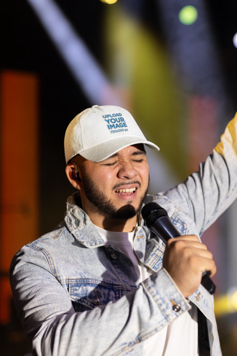 Placeit - Dad Hat Mockup Featuring a Gospel Singer in a Christian Forum