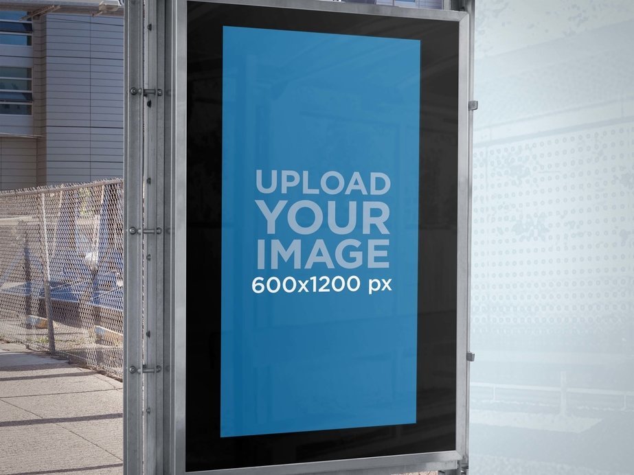 Placeit - Mockup of a Mupi in a Bus Stop