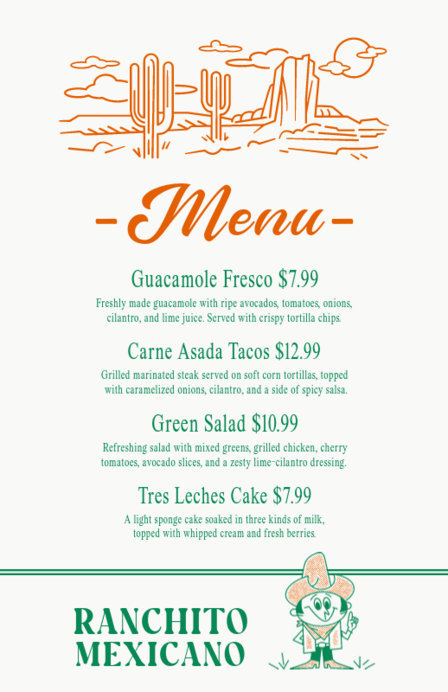 Placeit - Menu Flyer Design Maker Featuring Dishes with Prices for a ...