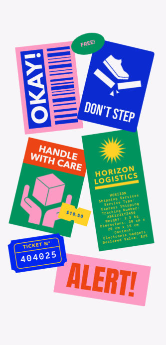 Placeit - Phone Case Design Generator Featuring Colorful Packaging Labels