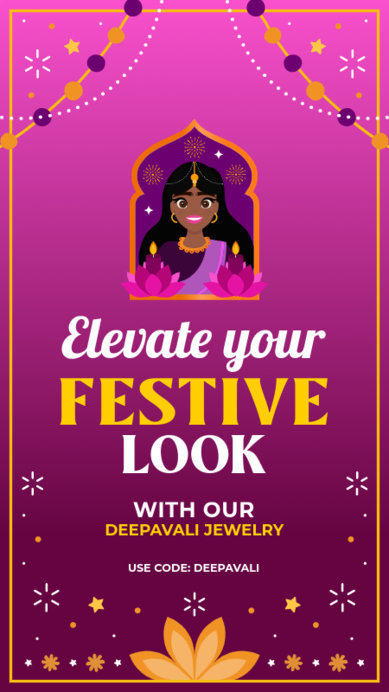 Placeit - Instagram Story Maker to Promote a Diwali-Themed Promo Code