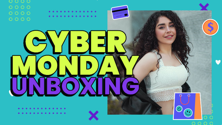 Placeit - YouTube Thumbnail Maker for a Cyber Monday Unboxing Vlog