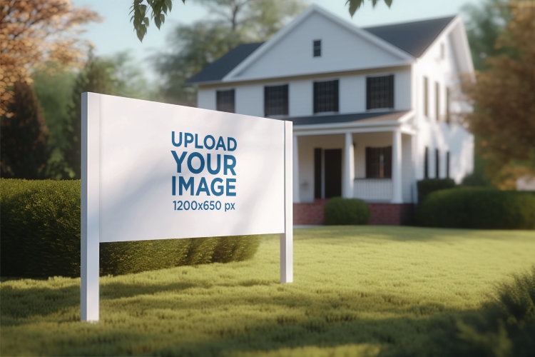 Placeit - AI-Generated Mockup Featuring a Horizontal Yard Sign Placed ...