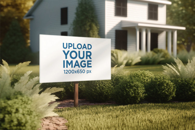 Placeit - AI-Created Mockup Featuring a Horizontal Yard Sign