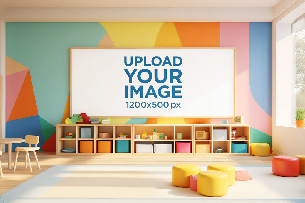 Placeit - AI-Generated Mockup of an Art Print Placed on a Children's ...