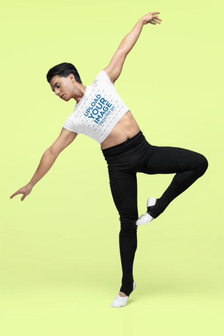 Placeit - Bella Canvas Crop Top Mockup of a Serious Man Dancing Ballet ...