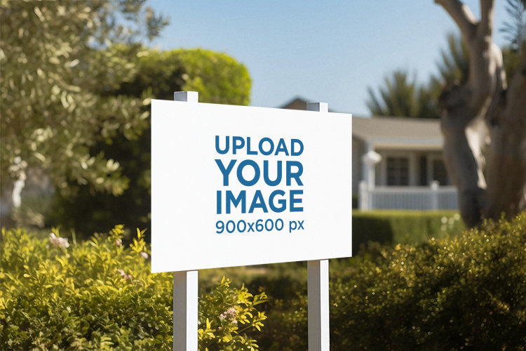 Placeit - Mockup of an AI-Created Horizontal Real Estate Sign Placed on ...