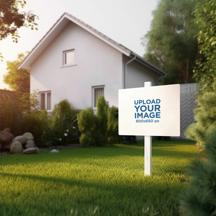 Placeit - AI-Generated Mockup Featuring a Real Estate Sign Placed in a ...