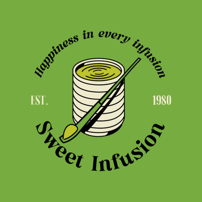 Placeit - Logo Template With an Illustrated Matcha Infusion for a Tea House