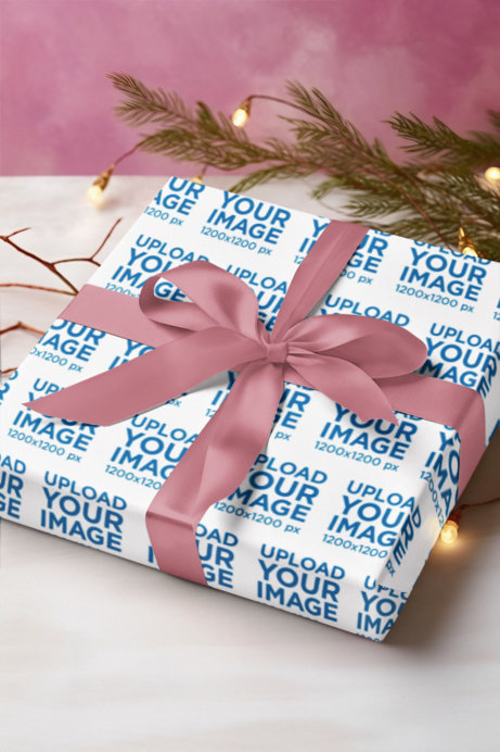 Placeit - Wrapping Paper Mockup of an AI-Generated Gift Featuring ...