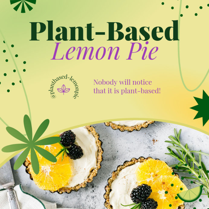 Placeit - Instagram Post Maker for a Plant-Based Lemon Pie Recipe Carousel