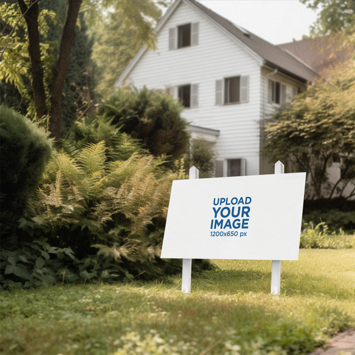 Placeit - Real Estate Mockup of an AI-Generated Front House Yard