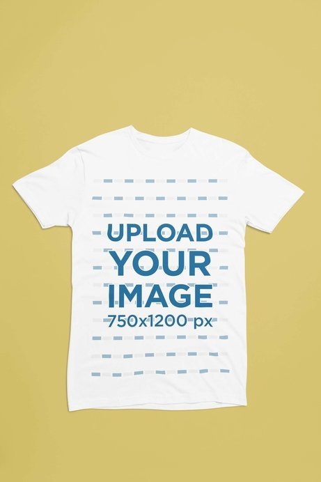 Placeit - Mockup of a Round-Neck Next Level Tee Flat Laid over a Solid ...