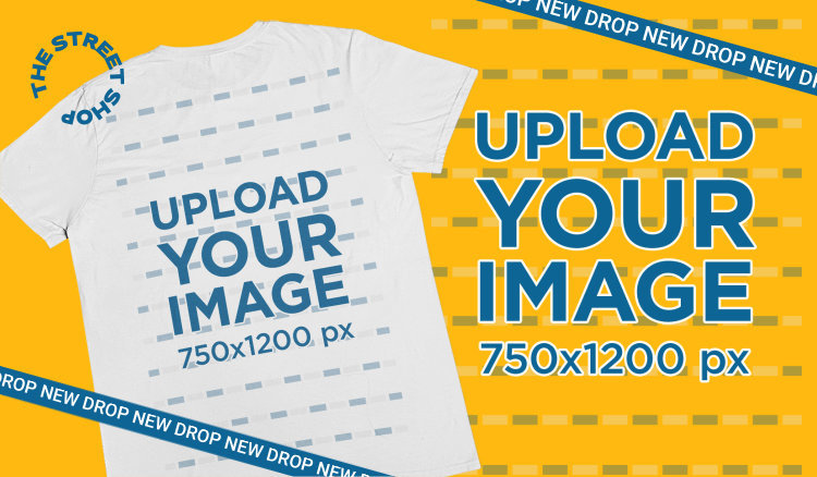 Placeit - Mockup of a Round-Neck Tee Lying on a Colorful Background