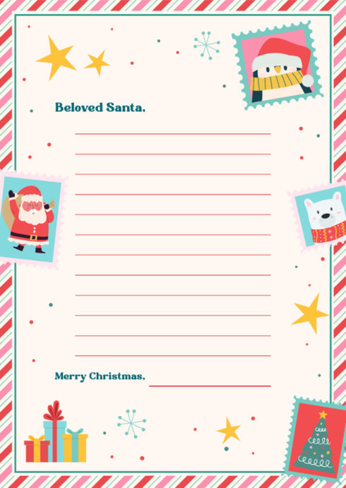 Placeit - Worksheet Design Generator for a Christmas Letter Featuring a ...