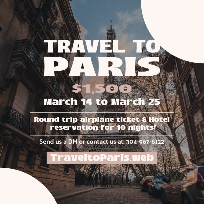 Placeit - Travel-Themed Instagram Post Maker Featuring a Paris Round ...