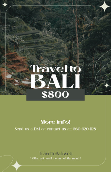 Placeit - Flyer Creator to Promote a Trip to Bali Featuring Travel Info