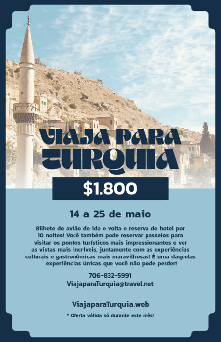 Placeit - Flyer Template for Travelers With Info for a Trip to Turkey