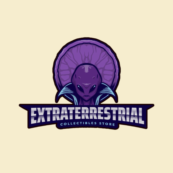 Placeit - Alien-Themed Logo Maker for a Collectibles Store