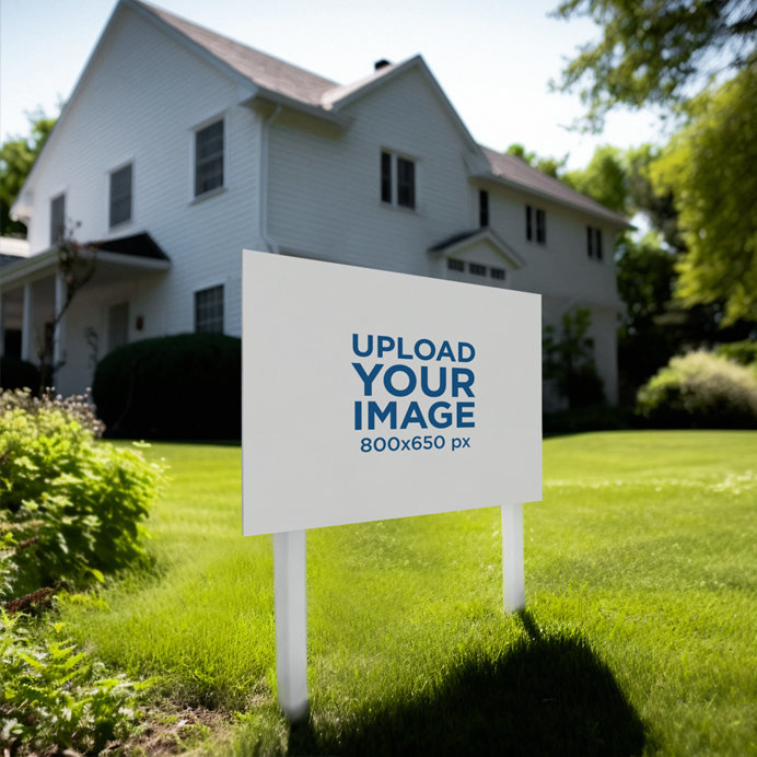 Placeit - Mockup of an AI-Generated Real Estate Sign Placed in Front of ...