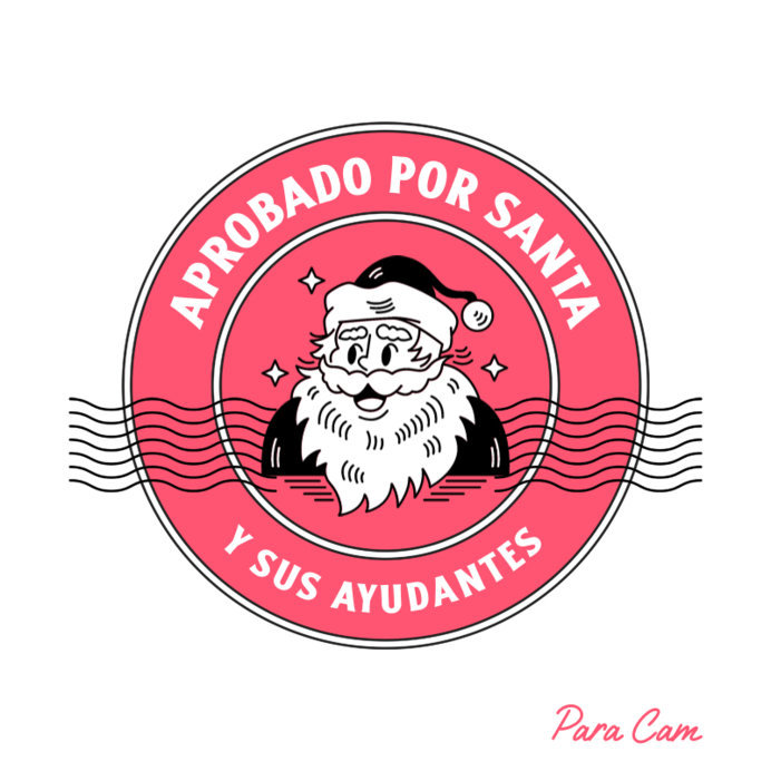 Placeit - Retro Sticker Design Maker Featuring a Smiling Santa Claus ...
