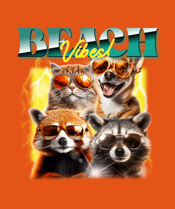 Placeit - T-Shirt Design Template Featuring Funny Animals Inspired by a ...