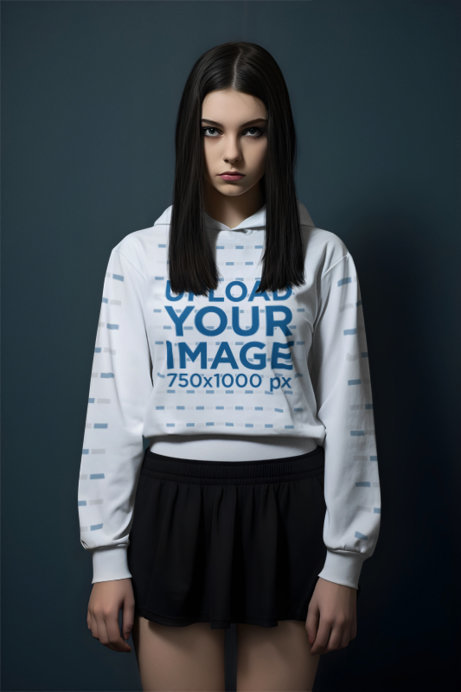 Placeit - Hoodie Mockup of an AI-Generated Teenage Girl With a Look ...