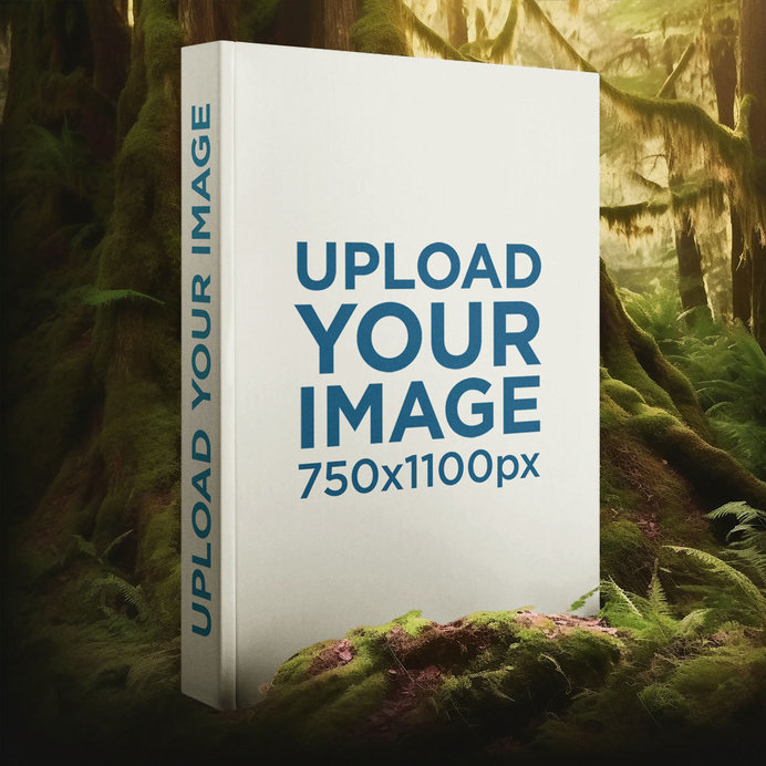 Placeit - Hardcover Book Mockup Featuring an AI-Generated Fantasy Setting