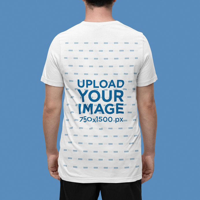 Placeit - Back-View Mockup Featuring a Man Standing in a Studio Wearing ...