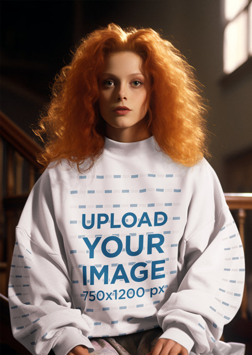 Placeit - Sweatshirt Mockup Featuring an AI-Created Woman Inspired by ...