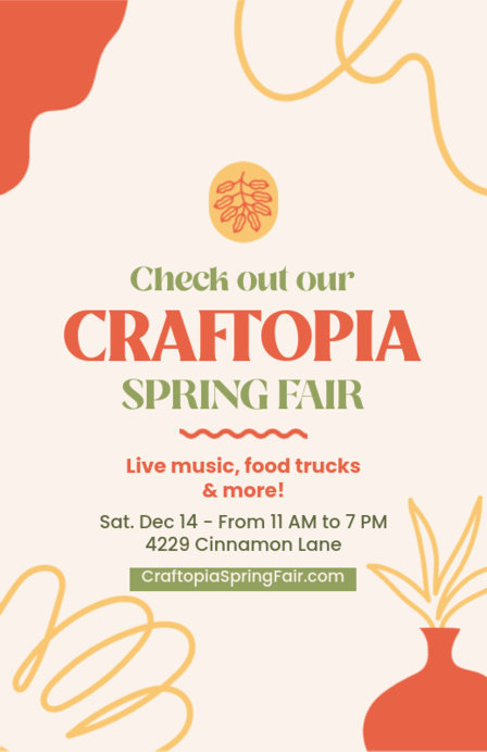 Placeit - Online Flyer Design Template Promoting a Spring Crafts Fair