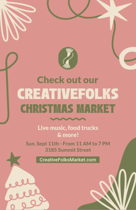 Placeit - Flyer Design Template Promoting a Christmas Market with Food ...