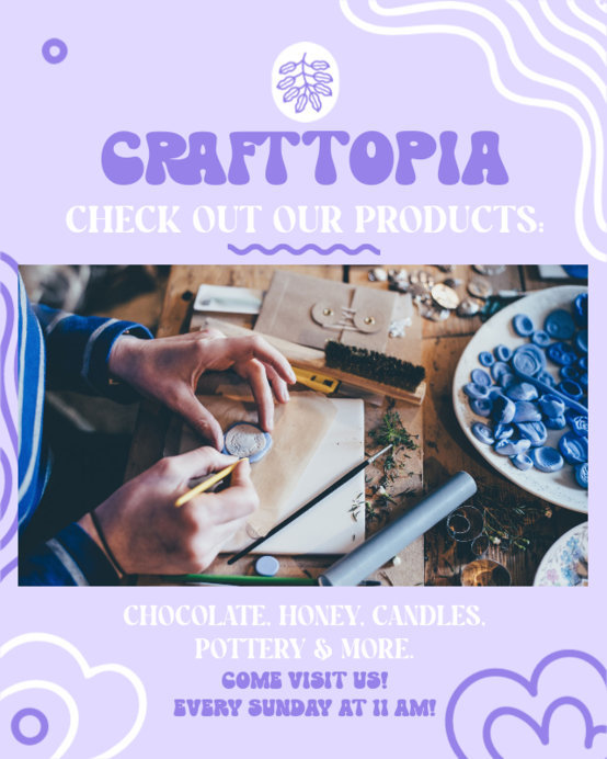 Placeit - Instagram Post Generator to Promote a Sunday Arts and Crafts ...