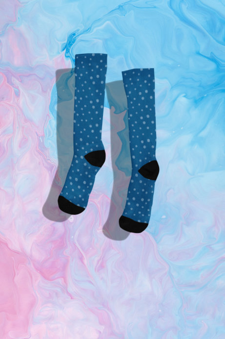 Placeit - Mockup of a Sublimated Pair of Socks Floating Against a ...