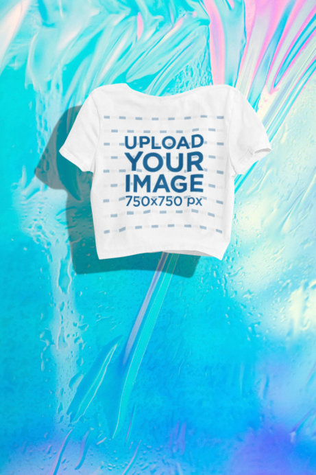 Placeit - Simple Mockup Featuring a Bella Canvas Crop Top Floating over ...