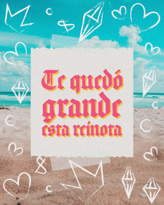 Placeit - Instagram Post Template Featuring a Spanish Song Quote with a ...