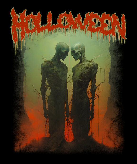 Placeit - T-Shirt Design Generator Featuring Two Macabre Skeletons in a ...