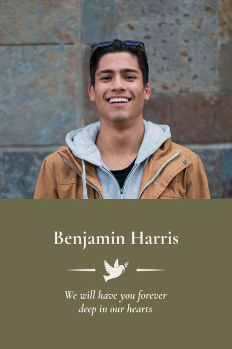 Placeit - Poster Design Template With a Sympathy Message for a Memorial ...