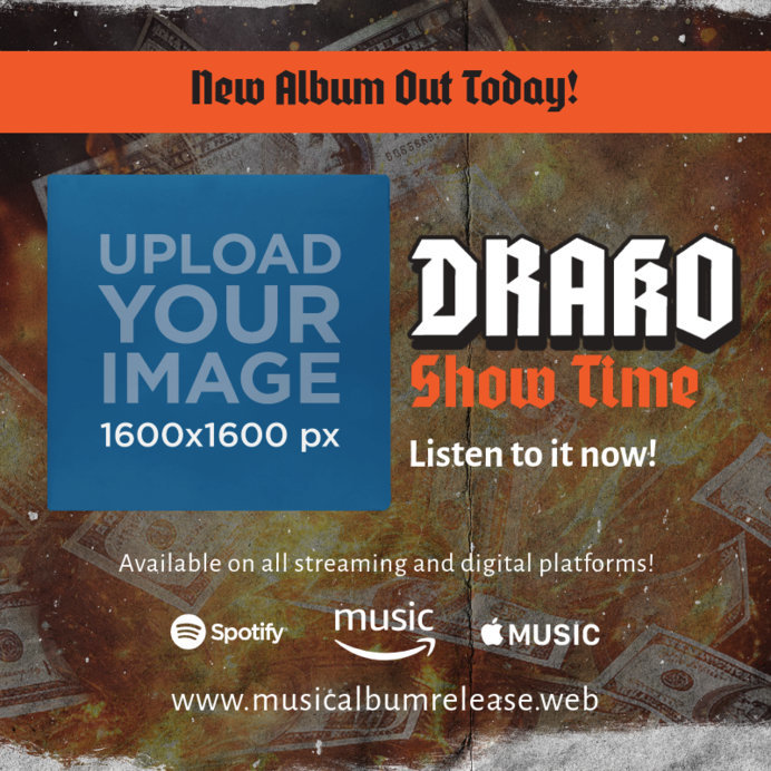 Placeit - Promotional Mockup Featuring a Vinyl Record Release Ad