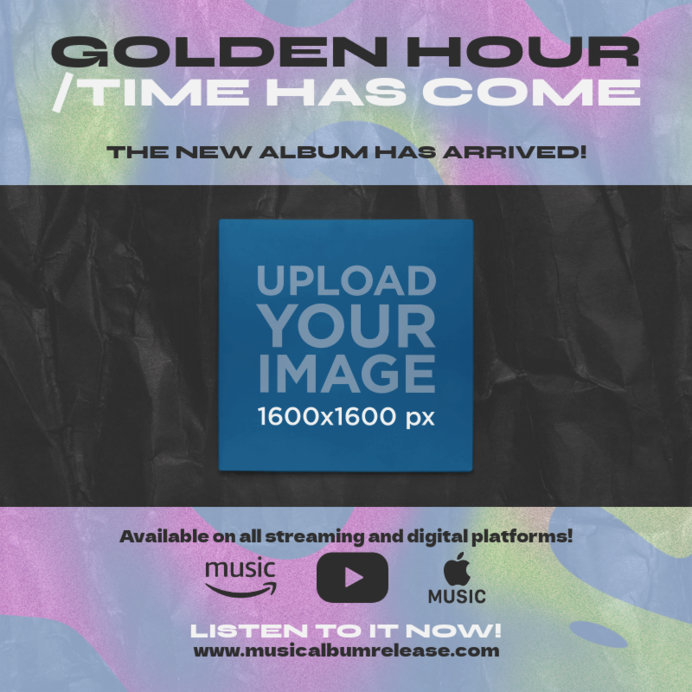 Placeit - Mockup of a Vinyl Cover for an Album Release Promo