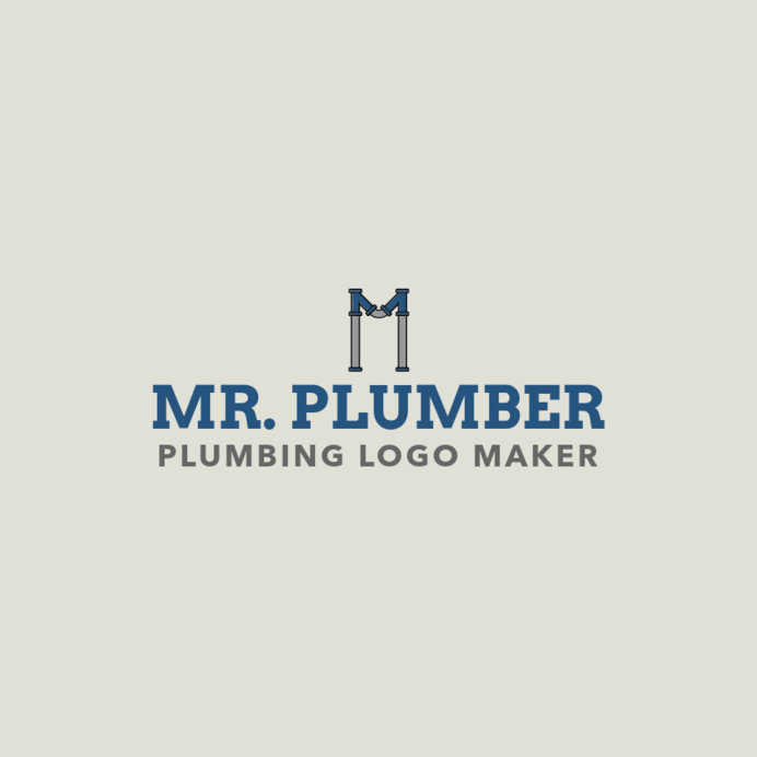 Placeit - Plumbing Logo Maker with Centered Pipe Lettering
