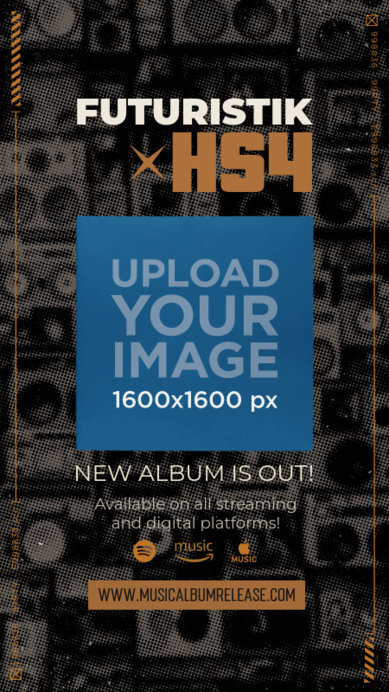 Placeit - Mockup of a Vinyl Record for a Music Social Media Promo