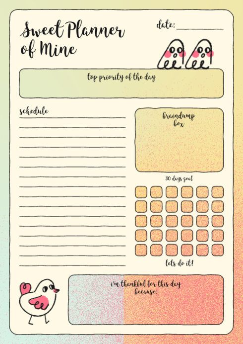 Placeit - Planner Design Generator with a Cute Chicken Doodle for ...