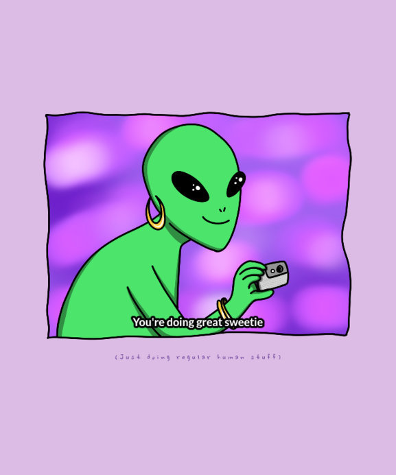 Placeit - Meme-Inspired T-Shirt Design Maker Featuring a Female Alien ...