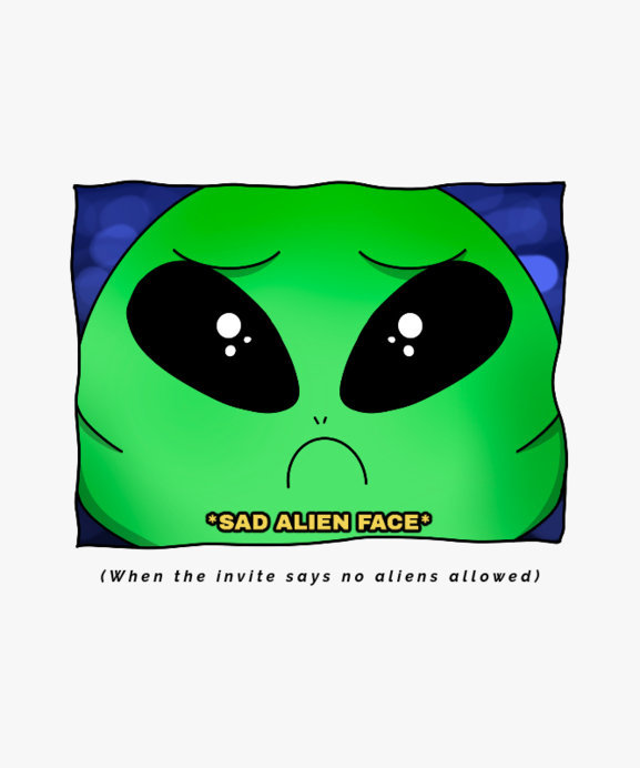 Placeit - T-Shirt Design Maker Featuring an Alien with a Sad Face ...