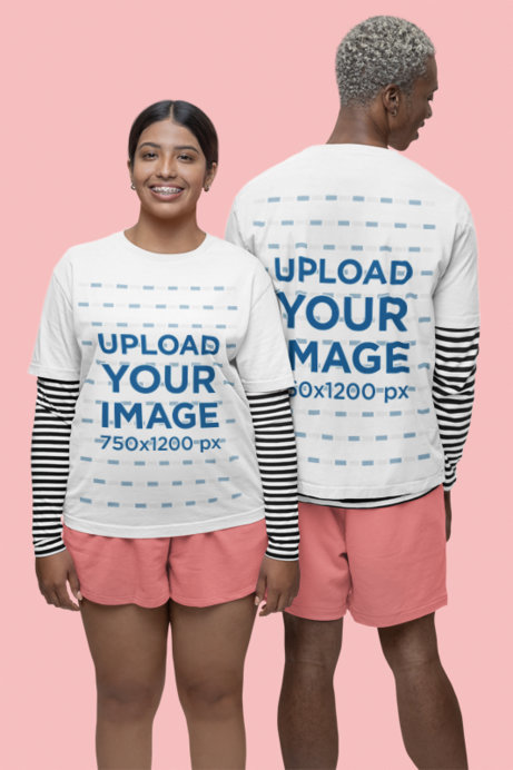 Placeit - Stanley Stella T-Shirt Mockup Featuring a Smiling Woman and ...