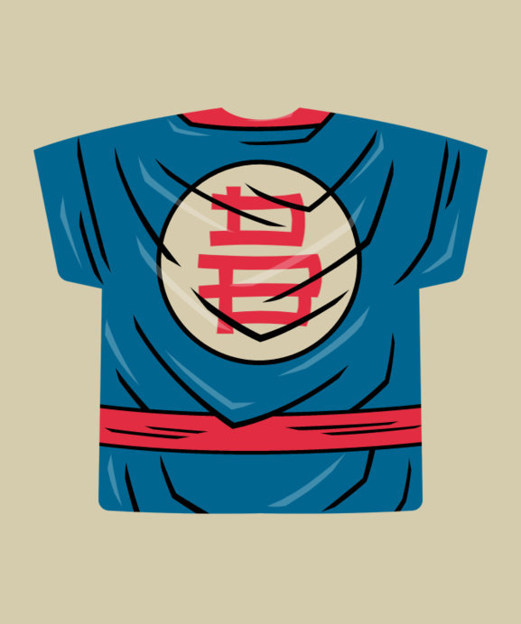 Placeit - Back T-Shirt Design Template With a Goku-Inspired Costume Graphic