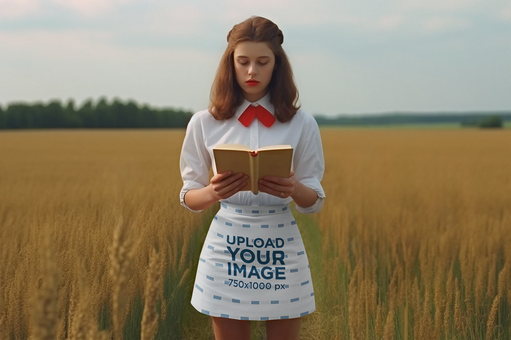 Placeit - Wes Anderson Film-Inspired Skirt Mockup Featuring a Woman ...