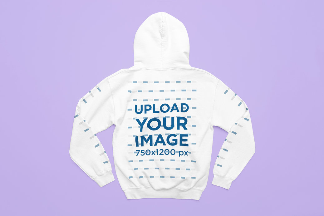 Placeit - Back-View Mockup Featuring a Gildan Pullover Hoodie with ...