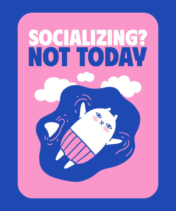 Placeit - T-Shirt Design Maker Featuring a Cute Introvert Character ...